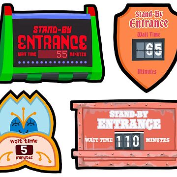 "Ride Wait Times Pack #1" Sticker for Sale by laughingplace55 | Redbubble