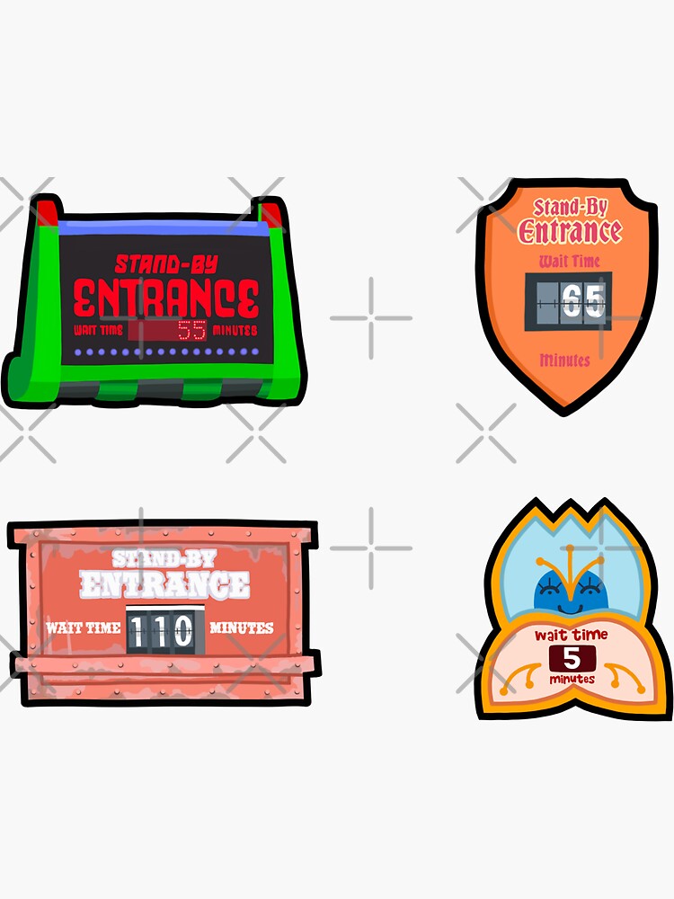 "Ride Wait Times Pack #1" Sticker for Sale by laughingplace55 | Redbubble