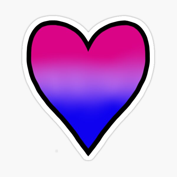 "Bisexual Pride Heart" Sticker by PridePoint | Redbubble