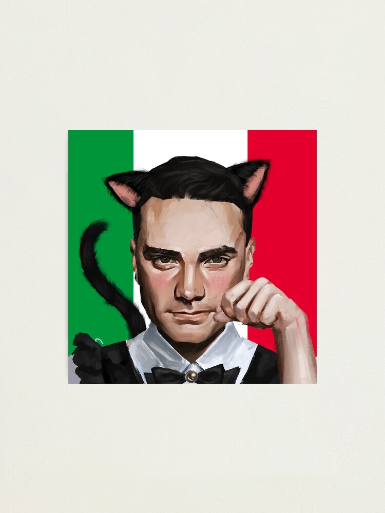 "Ben Shapiro catboy maid Italian pride flag artwork" Photographic Print ...