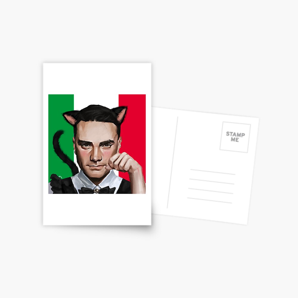 "Ben Shapiro catboy maid Italian pride flag artwork" Postcard for Sale ...