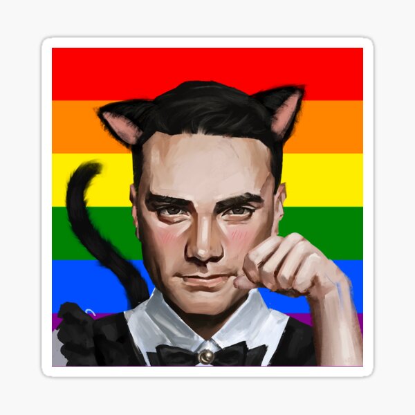 "Ben Shapiro catboy maid pride flag" Sticker for Sale by Maxpryan ...