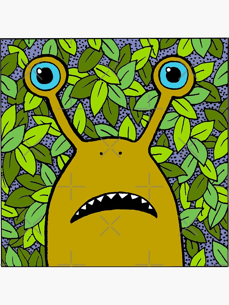 "Slug Monster with Flora" Sticker for Sale by SquashBlossom1 | Redbubble