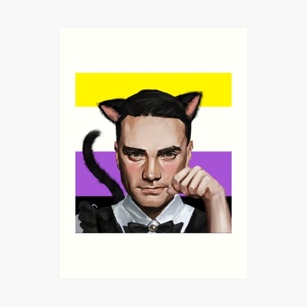 "Ben Shapiro catboy maid non binary pride flag artwork" Art Print for ...