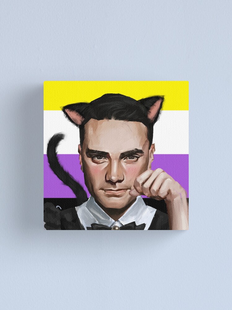 "Ben Shapiro catboy maid non binary pride flag artwork" Canvas Print ...