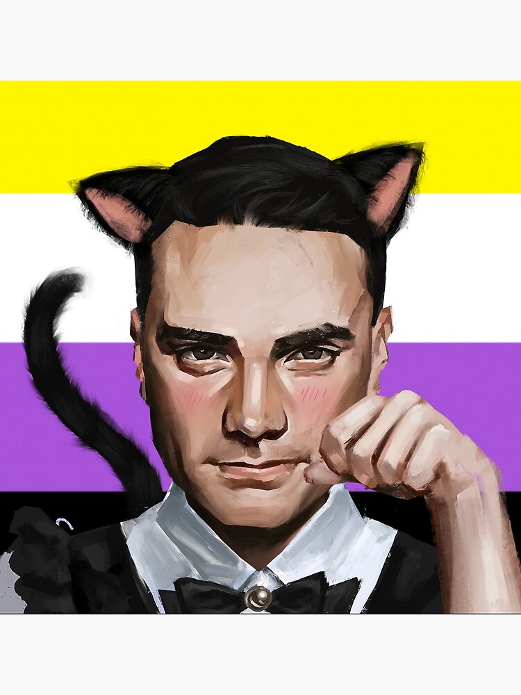 "Ben Shapiro catboy maid non binary pride flag artwork" Art Print for ...