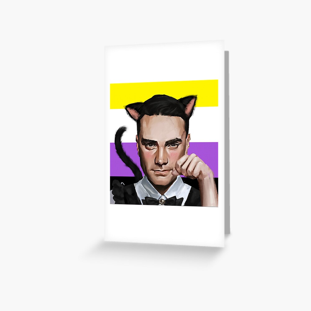 "Ben Shapiro catboy maid non binary pride flag artwork" Greeting Card ...