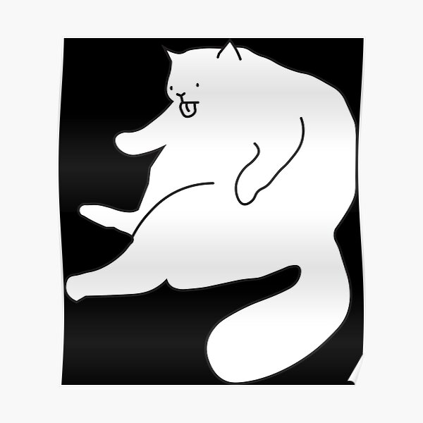 "Goofy Cat Drawing" Poster by fanjerX | Redbubble