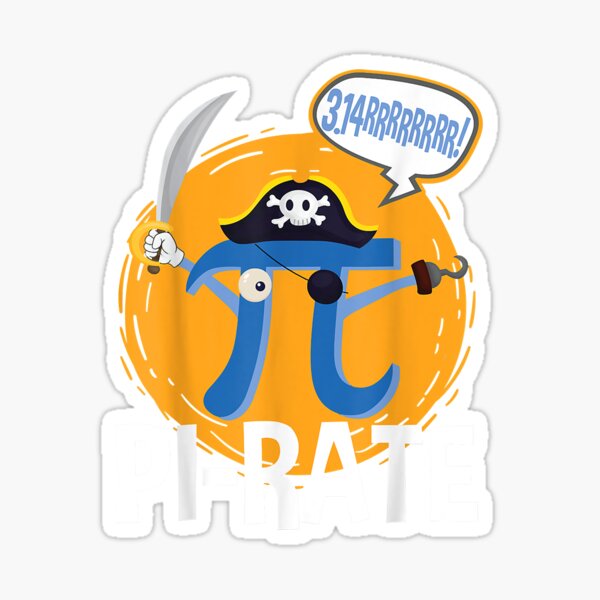 "Funny Pi-Rate Happy Pi Day Math Pirate Pun T shirt" Sticker by ...