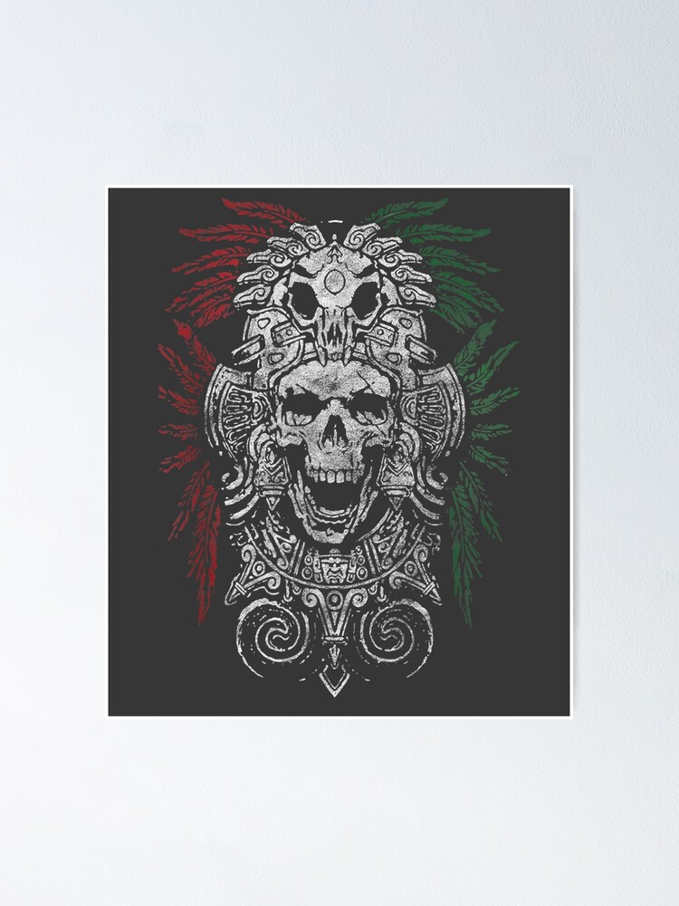 Póster «Antiguo Rey Azteca Mexicankull Mayas Máscara Calavera Azteca ...