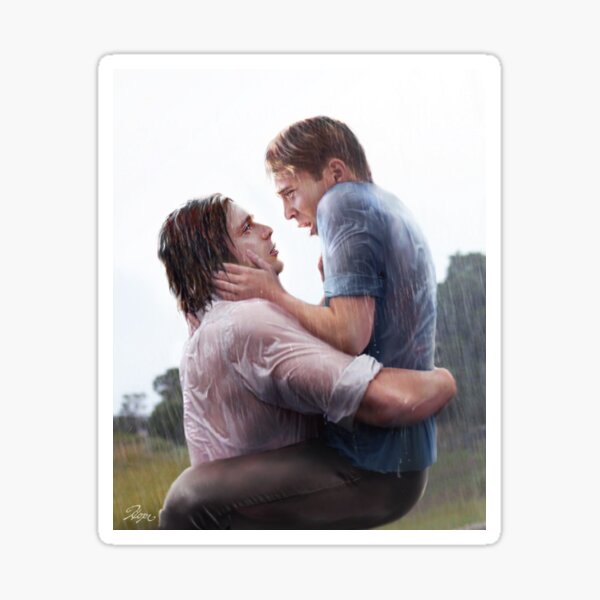 The Notebook Kiss Sticker By Hopelessgeek Redbubble