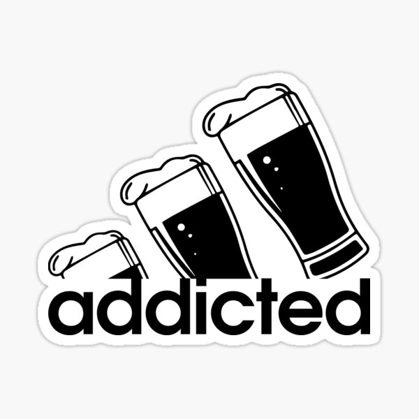 "Beer addicted" Sticker for Sale by skylove94 | Redbubble
