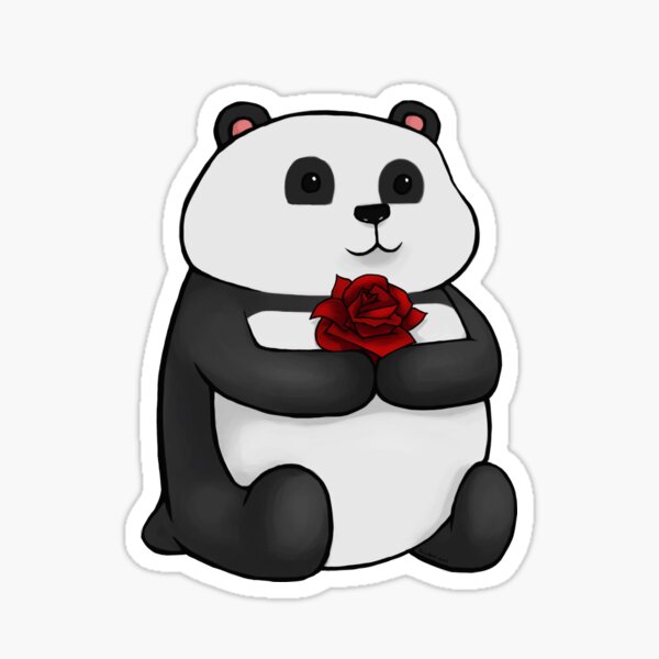 "Panda Rose" Sticker for Sale by sajedene | Redbubble