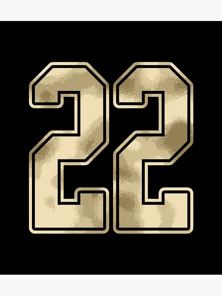 "22 Outline Number 22 Sports Fan Jersey Style Costume" Poster by ...