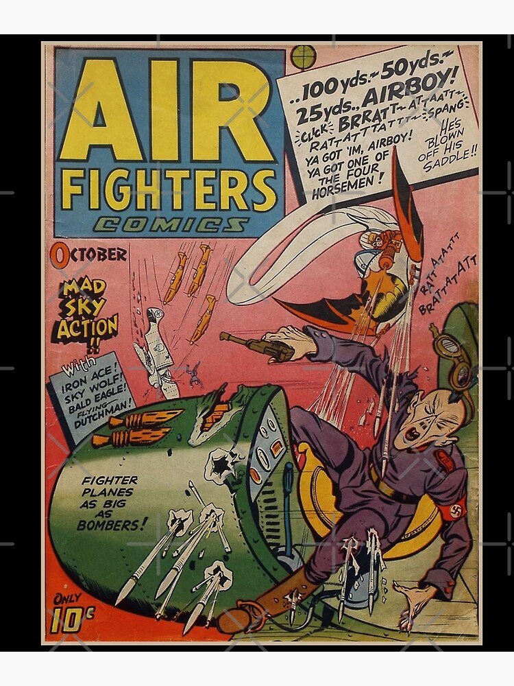 "Vintage Plane Aircraft Aviation Retro WW2 War Comic Poster Aviator ...