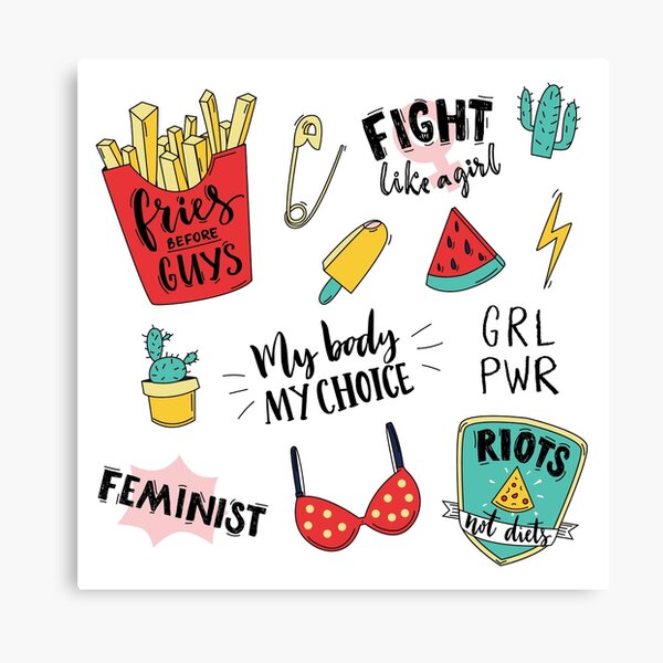 "Feminism stickers set" Canvas Print for Sale by annakutukova | Redbubble