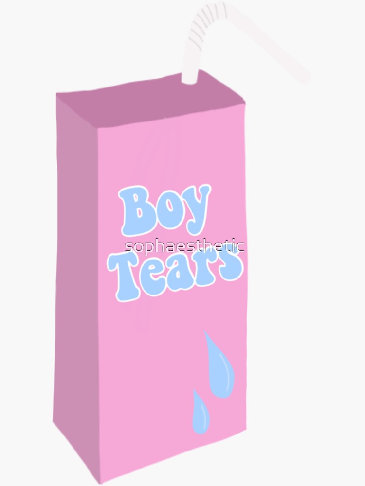 "Boy Tears Juice Box" Sticker for Sale by sophaesthetic | Redbubble