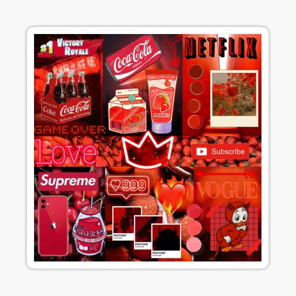 "Aesthetic Red" Sticker for Sale by Mythfolk47 | Redbubble