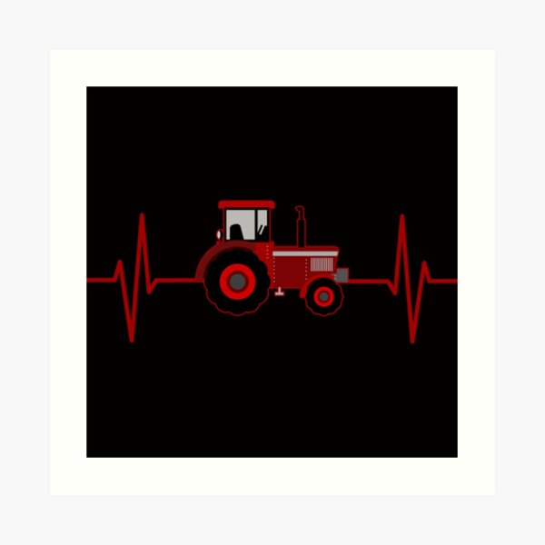 "Tractor Heart Beat EKG ECG LOVE Tractors" Art Print for Sale by ...