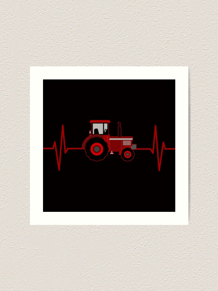 "Tractor Heart Beat EKG ECG LOVE Tractors" Art Print for Sale by ...
