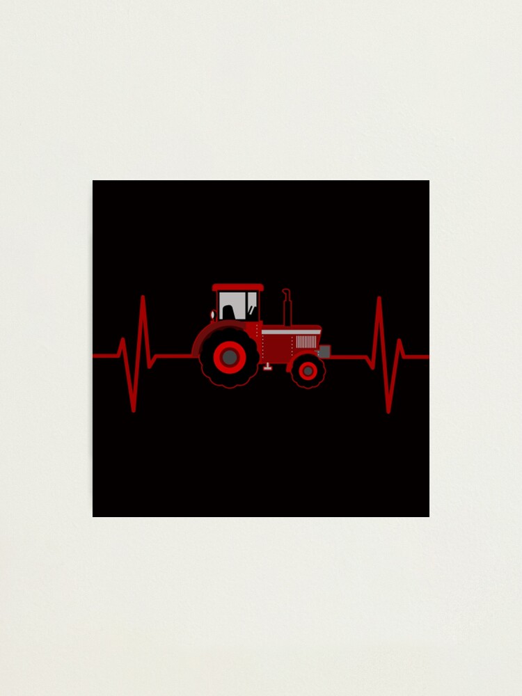 "Tractor Heart Beat EKG ECG LOVE Tractors" Photographic Print by ...