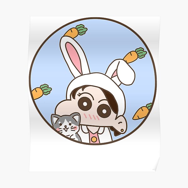 "Shin rabbit cute sticker" Poster by BarnettNicolas | Redbubble