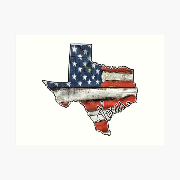 "Texas State Outline Flag USA" Art Print by Statepallets | Redbubble