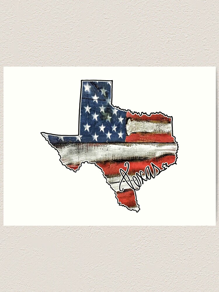 "Texas State Outline Flag USA" Art Print by Statepallets | Redbubble