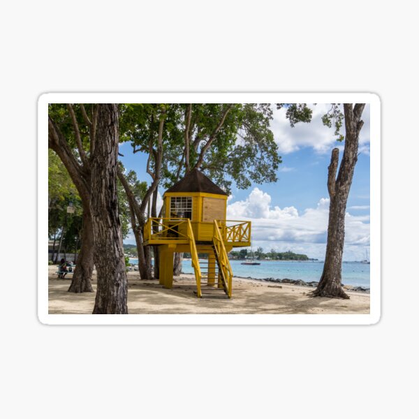 "Life guard tower on the Beach, Barbados" Sticker for Sale by JoSowden ...