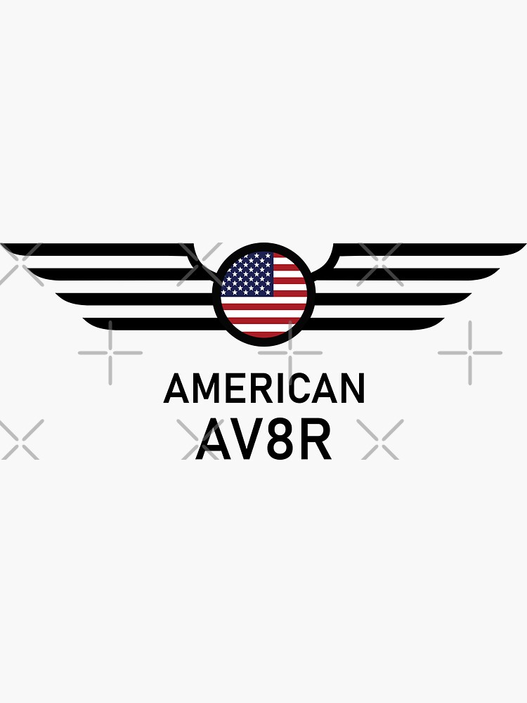 "American AV8R Wings Pilot Gear" Sticker for Sale by VFRZone | Redbubble