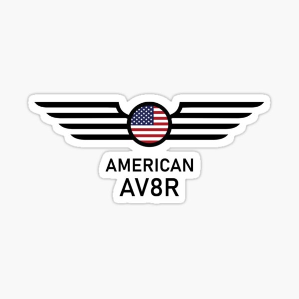 "American AV8R Wings Pilot Gear" Sticker for Sale by VFRZone | Redbubble