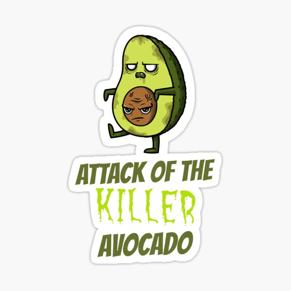 "Attack Of The Killer Avocado - Horror - Halloween" Sticker for Sale by NateTees | Redbubble