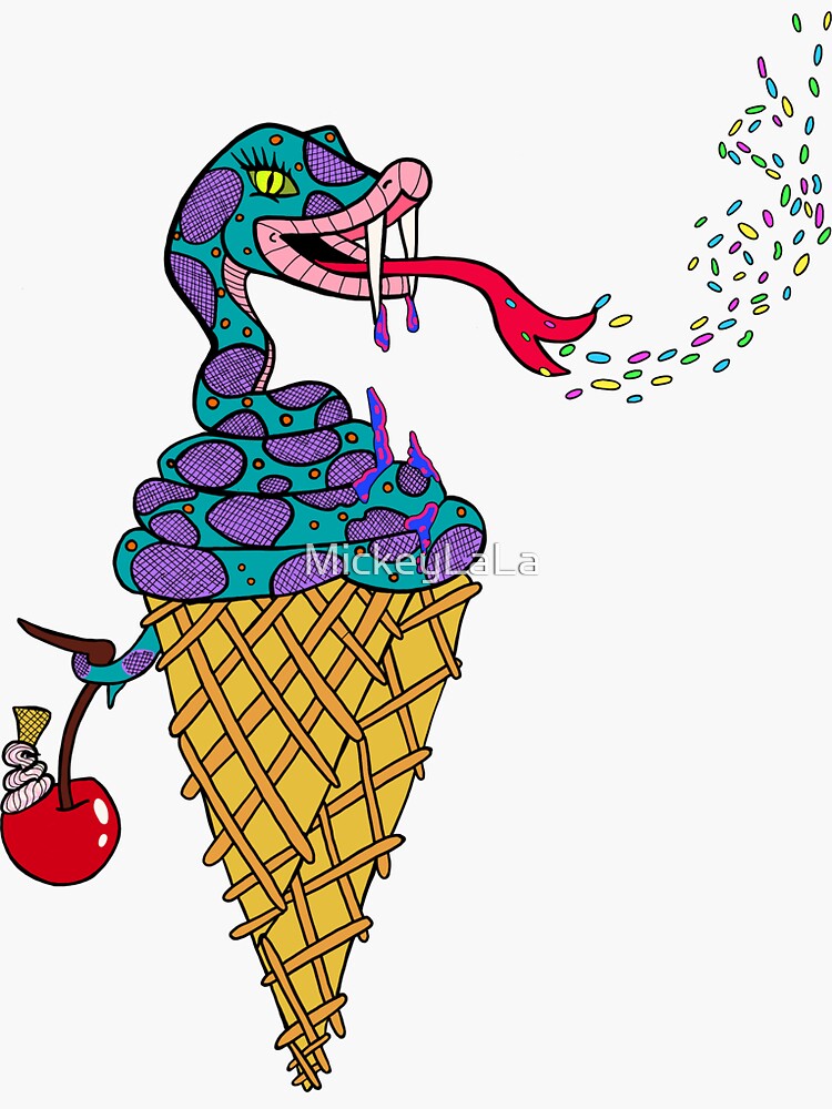 "Snake cone " Sticker for Sale by MickeyLaLa | Redbubble