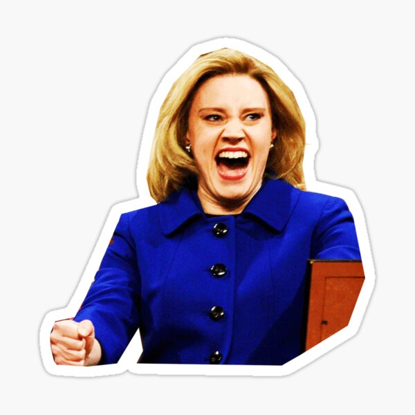 "Kate Mckinnon as Hillary Clinton" Sticker by jessguida | Redbubble