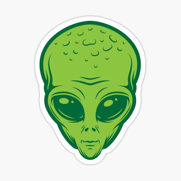 "Alien Green Head" Sticker for Sale by RIGHTCHUS | Redbubble