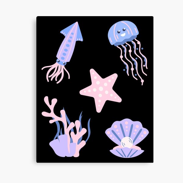 "Pastel Under the sea creatures | Underwater Sea Creatures | Squid ...