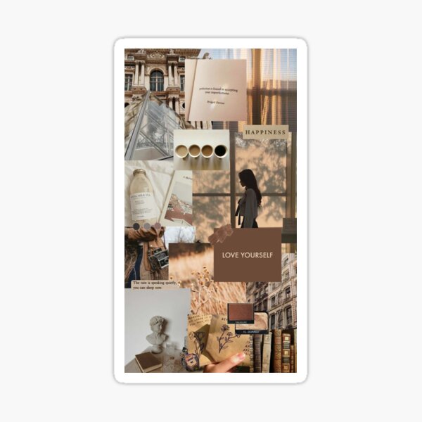 "brown aesthetic " Sticker for Sale by Quanleslie | Redbubble
