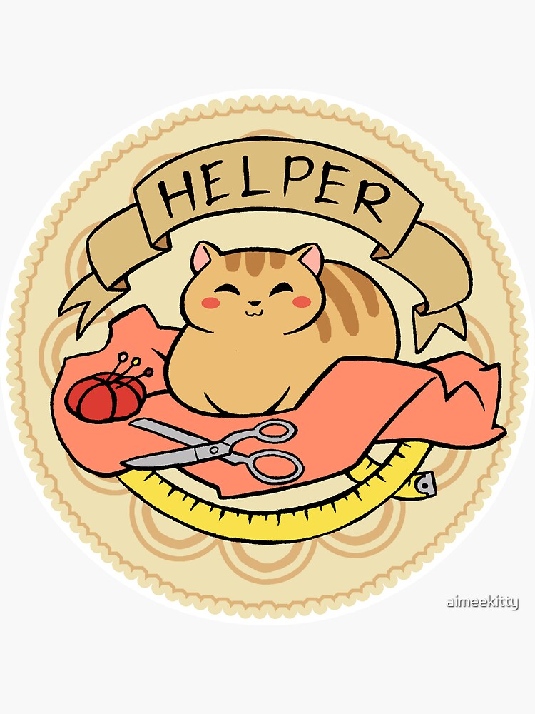"Cat Helper" Sticker for Sale by aimeekitty | Redbubble