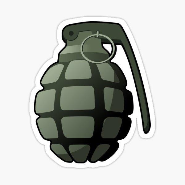 "The hand grenade" Sticker for Sale by Damendieb | Redbubble
