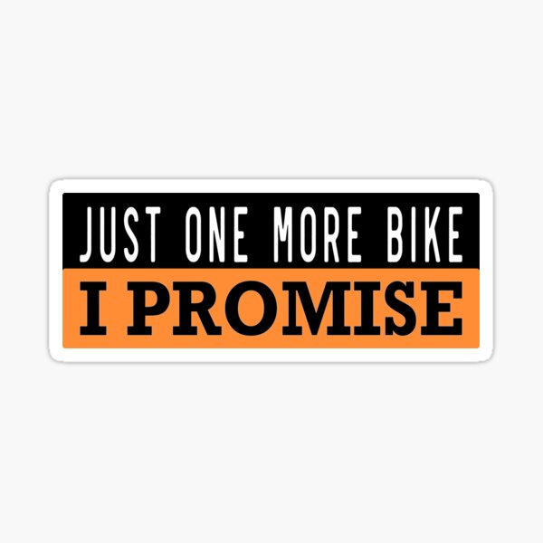 Paper Decal 2 pack I promise JUST ONE MORE Bike Bumper Stickers etna.com.pe