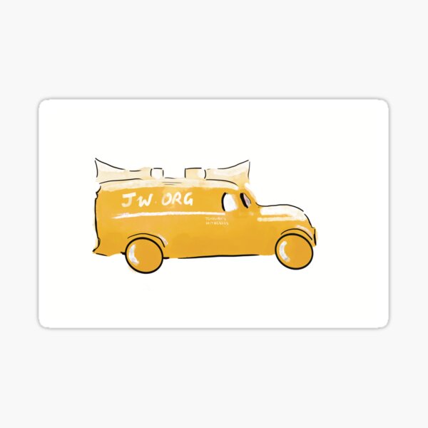 "Yellow JW sound car " Sticker for Sale by pepperpancakes | Redbubble