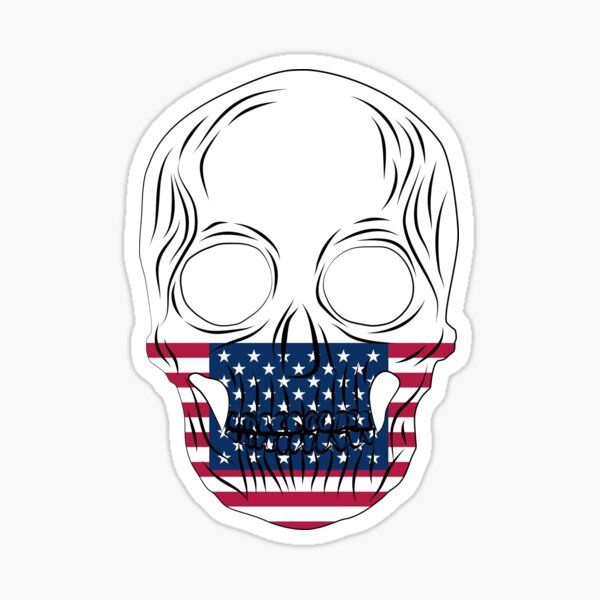 "American Flag Mask on Skull in General Style" Sticker for Sale by ...