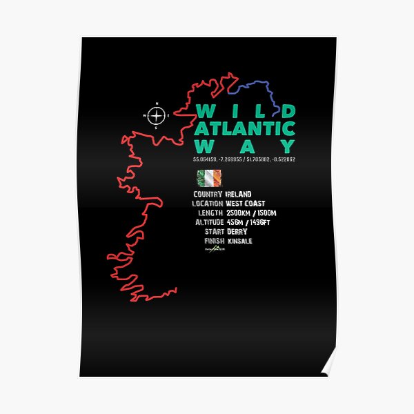 "Wild Atlantic Way Ireland Sticker & T-Shirt 02" Poster for Sale by ...