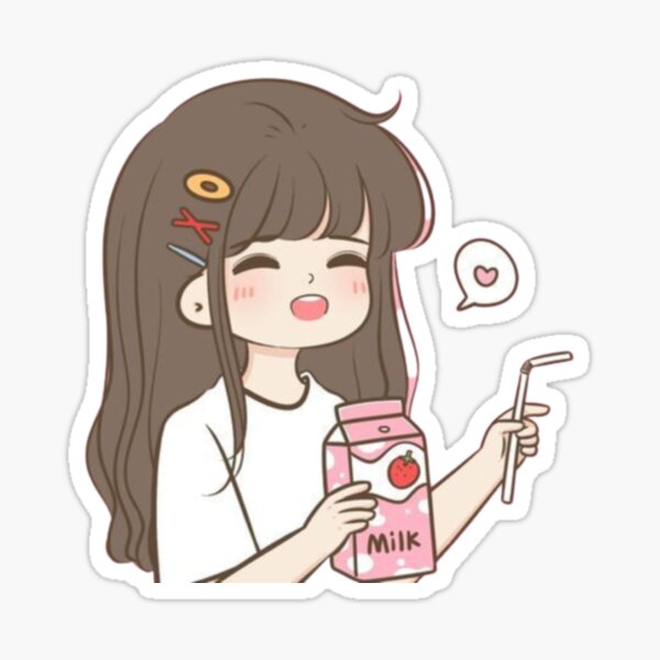 Pegatina «Linda chica de anime» de Egortrip | Redbubble