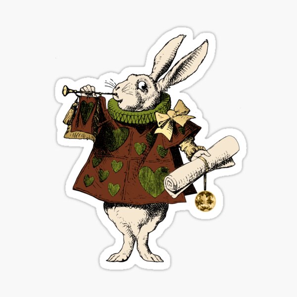 "White Rabbit" Sticker for Sale by bumblebeedesign | Redbubble