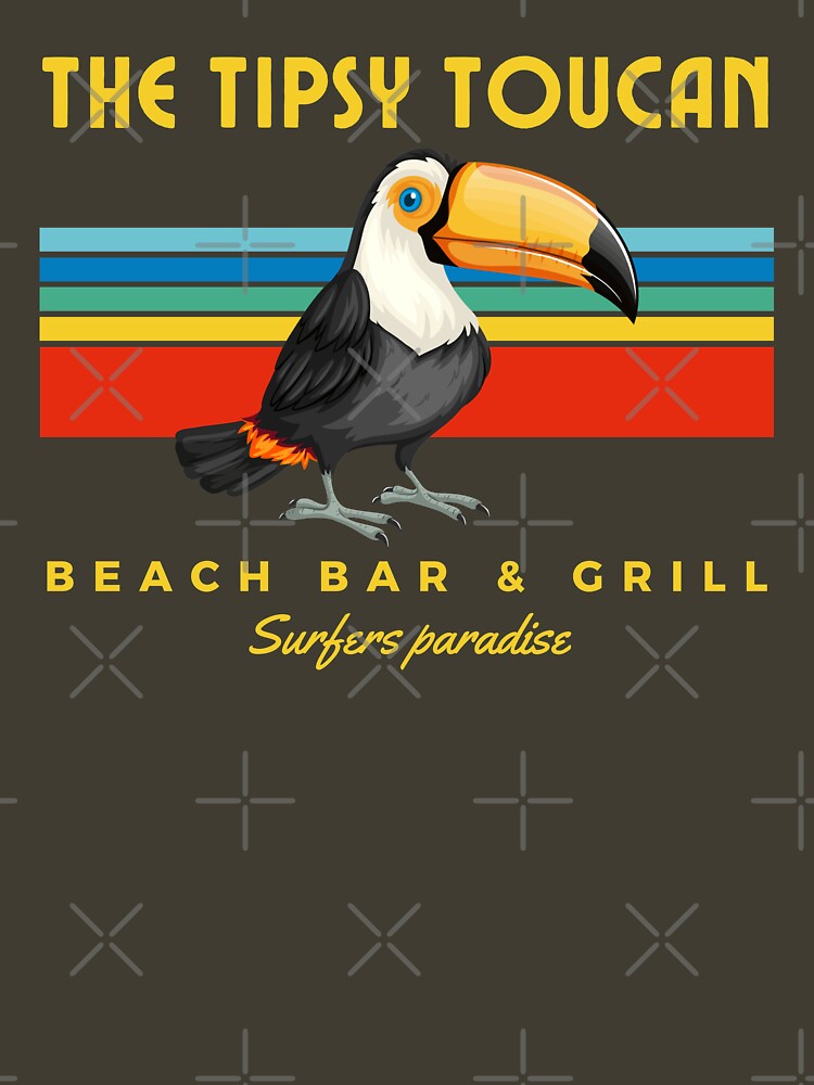 "The Tipsy Toucan Beach Bar and Grill Surfers paradise " T-shirt by Diveintodesign | Redbubble