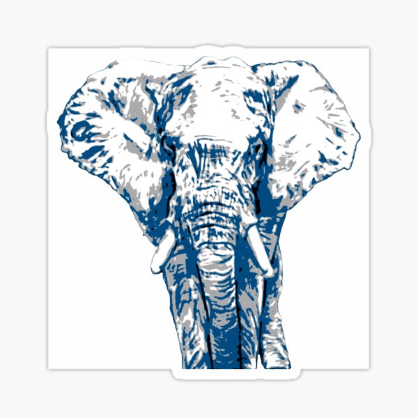 "Blue & Grey Elephant - Pop Art Style & Posterized" Sticker for Sale by ...