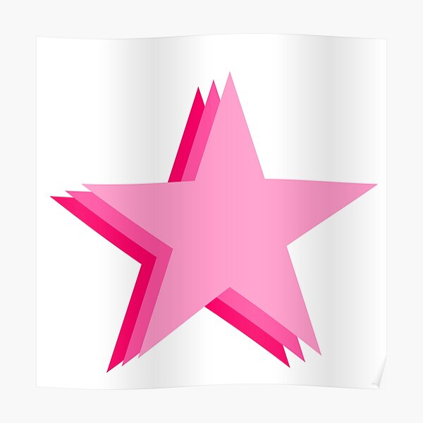 Póster «Estrella en capas de color rosa fuerte y rosa claro de moda» de ...