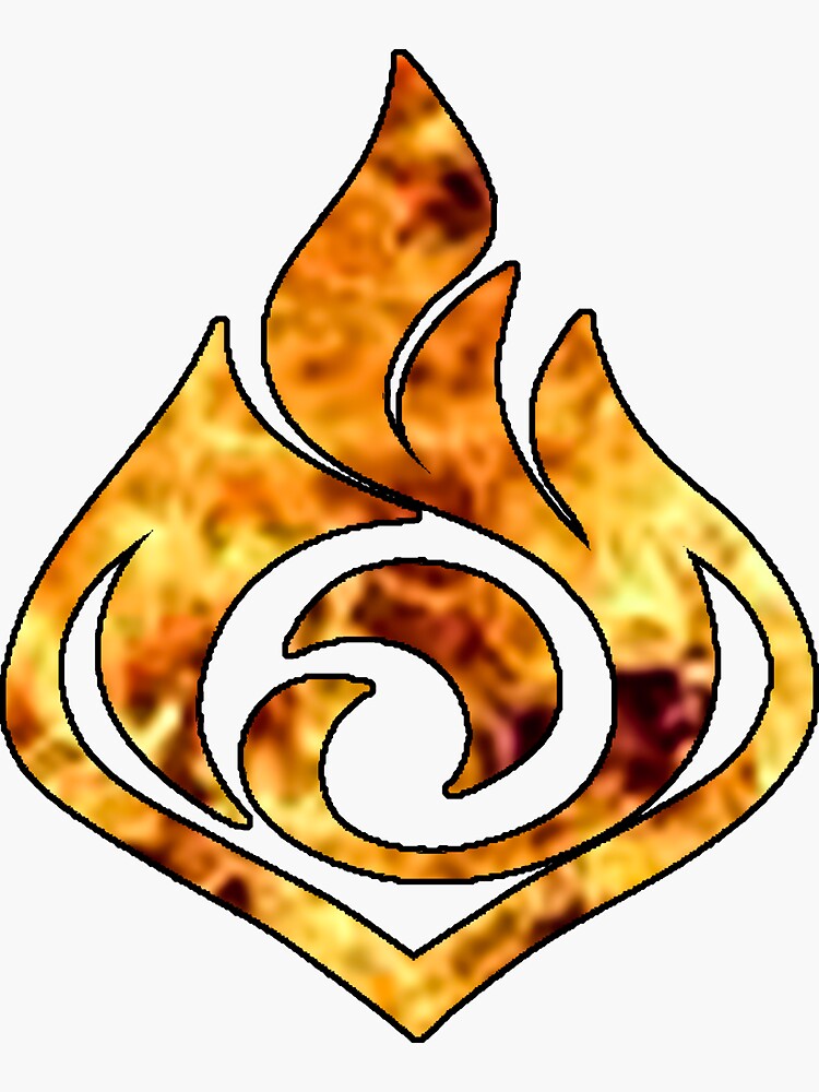 Pegatina «piro símbolo genshin impacto» de johnsilvester | Redbubble