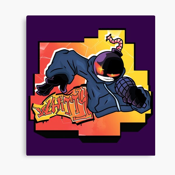 "FNF Whitty Block graffiti art" Canvas Print by Ruvolchik | Redbubble